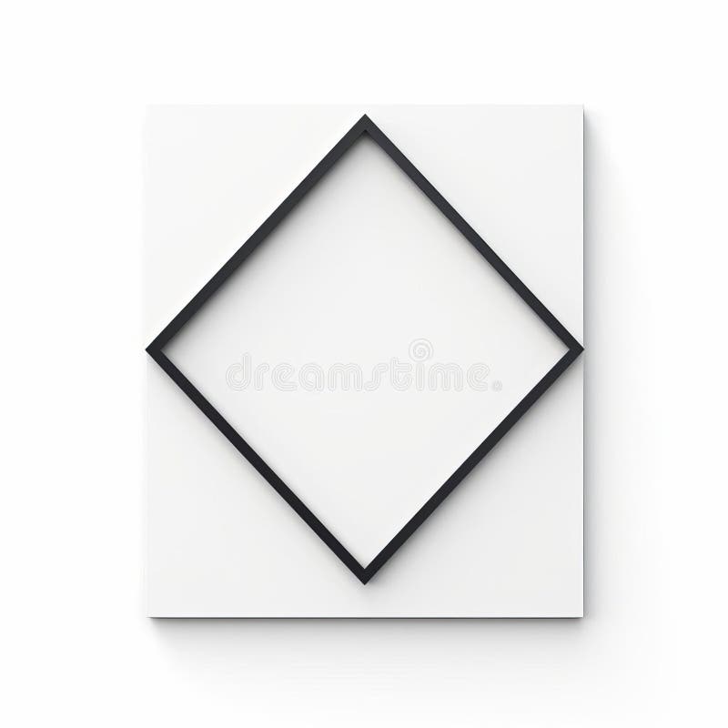 Modern Minimalist Black Diamond Shape on White Background Stock ...