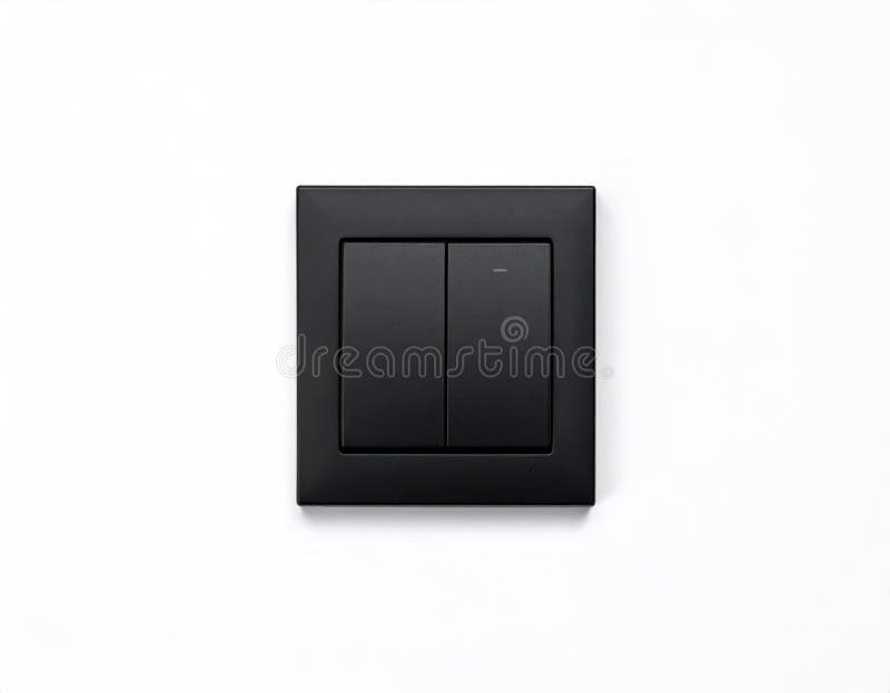 Modern Minimalist Black Light Switch with Two Buttons Stock ...