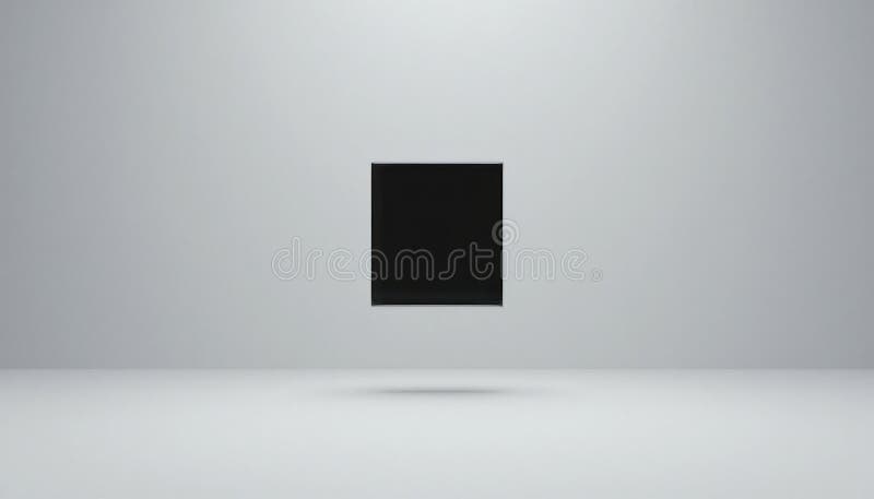 Modern Minimalist Black Screen Television Display on a White Wall ...