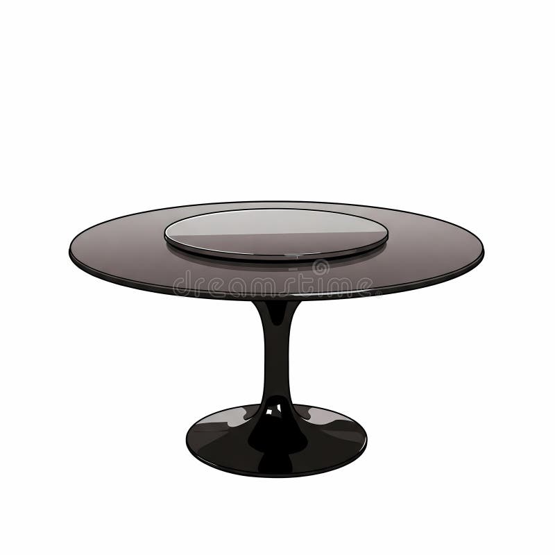 Modern Minimalist Black Tulip Table Design Stock Illustration ...