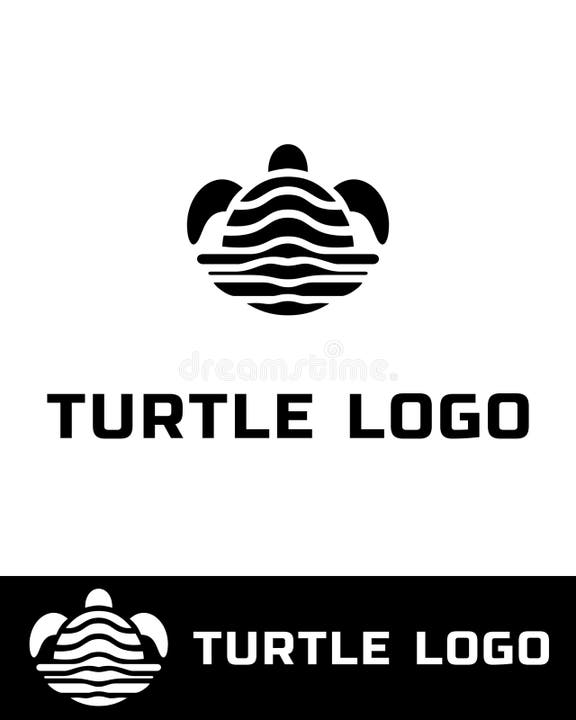 Modern and Minimalist Black Turtle Logo Design with Wave Pattern Stock ...