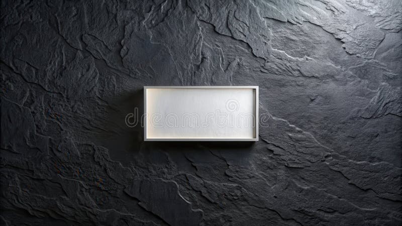 Modern Minimalist Blank Sign on Dark Textured Wall. Generative AI Stock ...