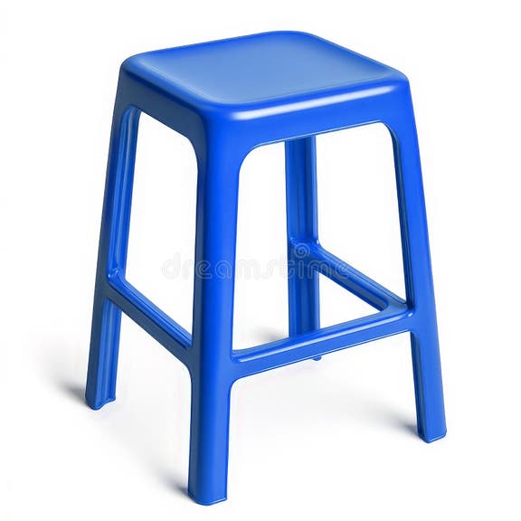 Modern, Minimalist Blue Plastic Stool with Clean Lines and a Sturdy ...