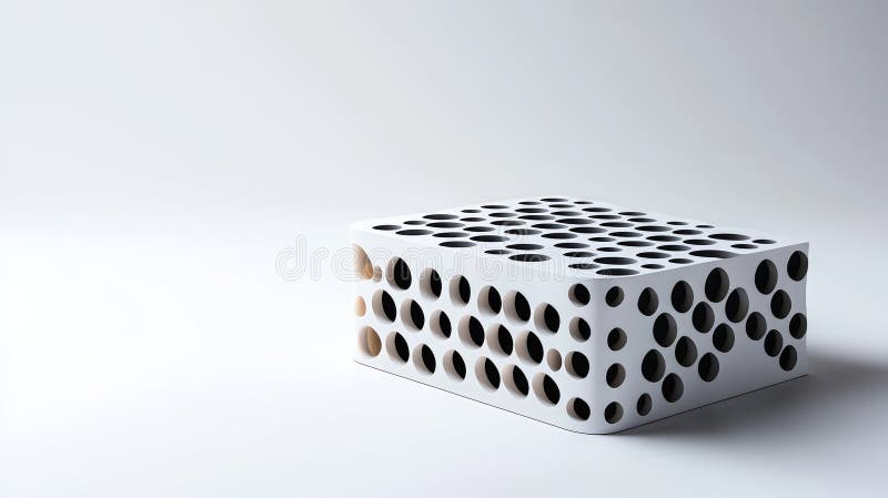 A Modern Minimalist Box with Multiple Circular Holes Ideal for Creative ...