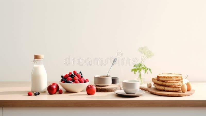 Modern Minimalist Breakfast Arrangement Stock Illustration ...