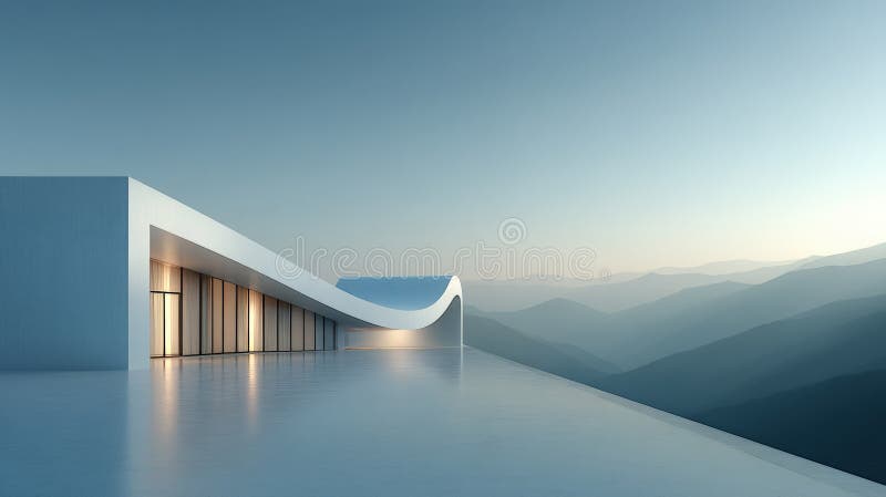 Generative AI Modern Minimalist Architectural Building with Sleek ...