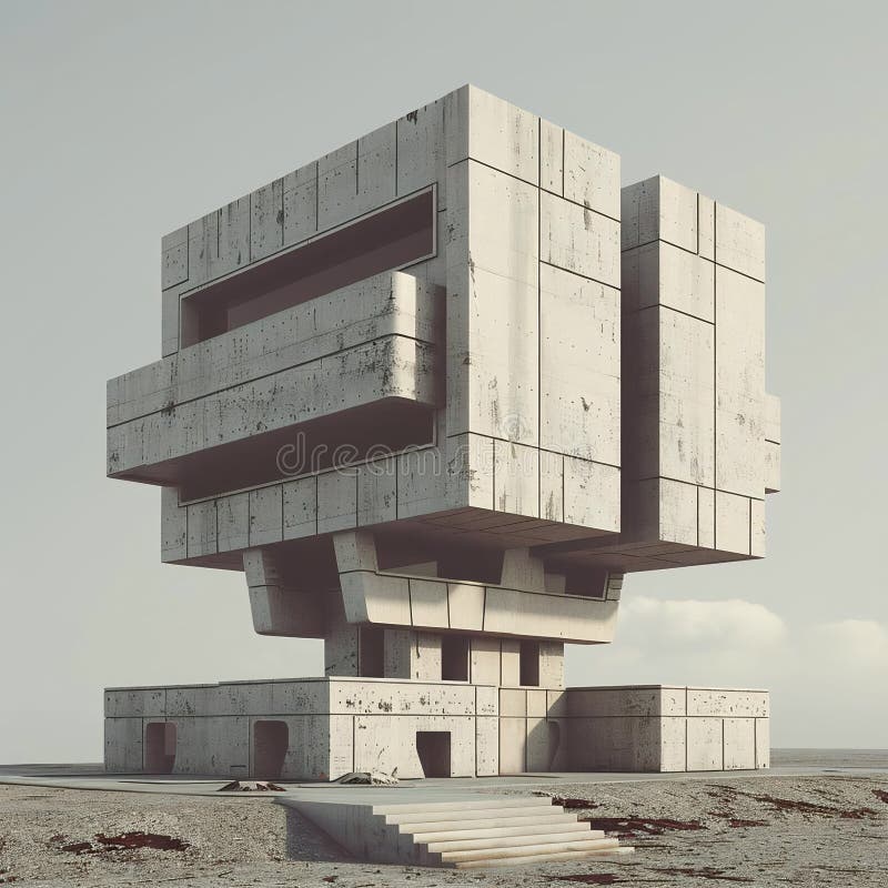 A Modern, Minimalist Building with a Futuristic, 3D-rendered Design ...