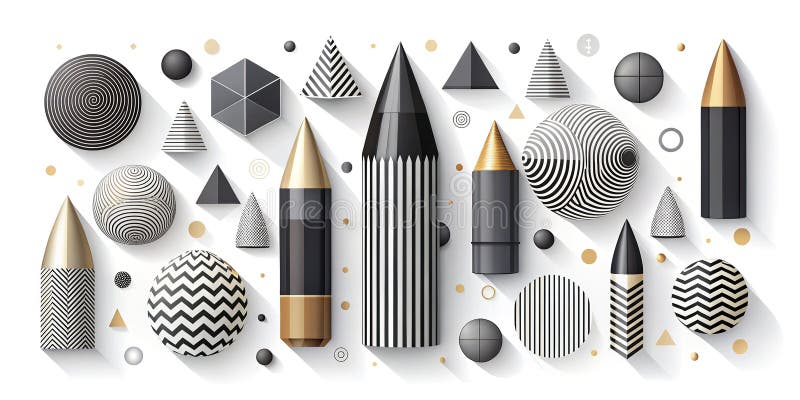 Modern Minimalist Bullet Points Geometric Shapes Clean Lines and ...