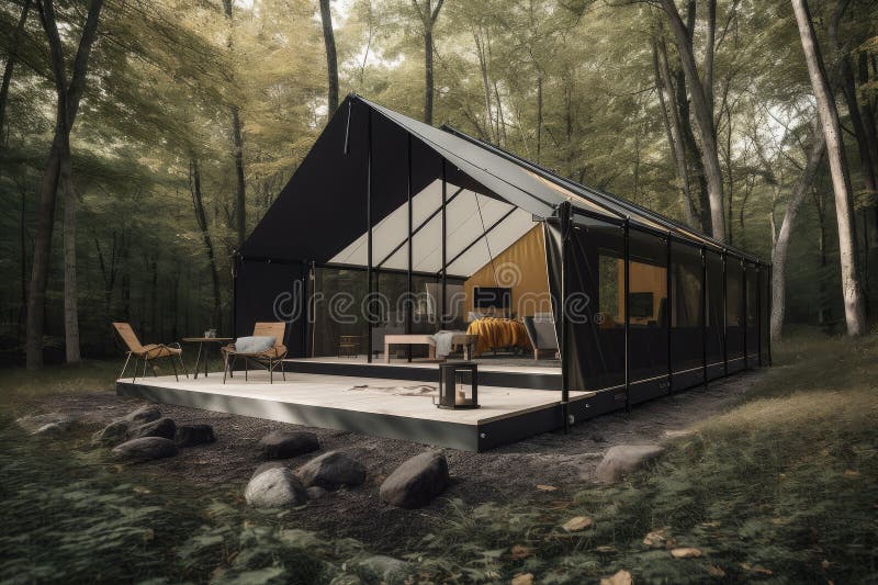 Modern, Minimalist Campsite with Sleek Design and Natural Elements ...