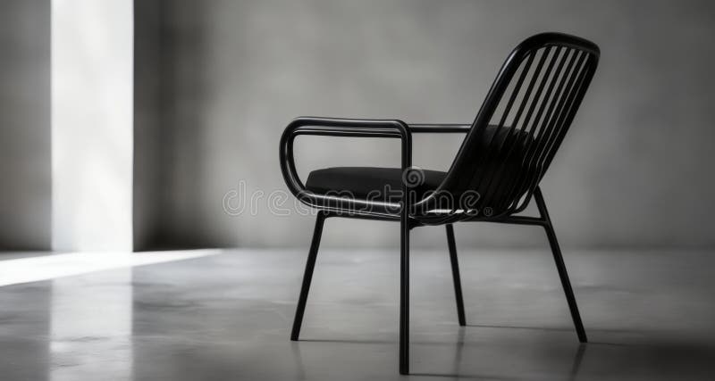 Modern Minimalist Chair in Monochrome Setting Stock Illustration ...