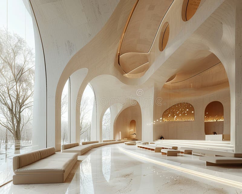 Modern Minimalist Chapel with Simple Architectural Lines and Natural ...