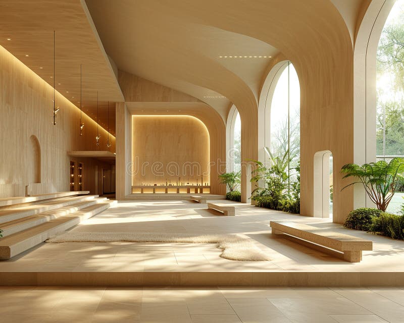 Modern Minimalist Chapel with Simple Architectural Lines and Natural ...