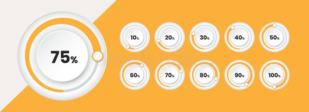 Modern Minimalist Circular Progress Graph with Percent for Ui Element ...
