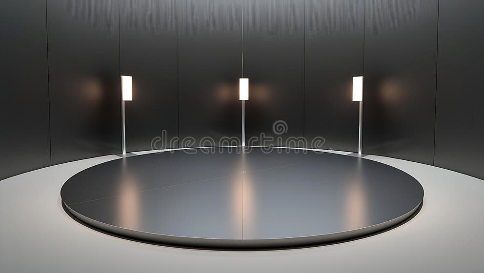 Modern, Minimalist Circular Stage with Ambient Lighting Stock ...