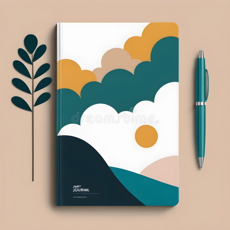Modern Minimalist Clipart Journal Mockup Stock Illustration ...