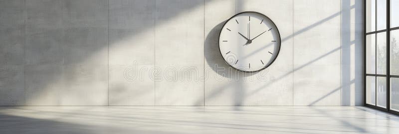 Modern Minimalist Clock with Artistic Shadow Effects Stock Illustration ...