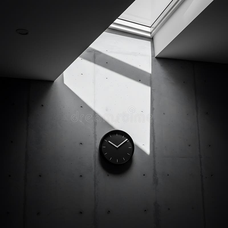 Minimalist Clock Concrete Wall Shadows Sunlight Stock Photos - Free ...