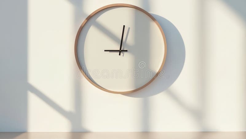 Modern Minimalist Clock on Wall Stock Illustration - Illustration of ...