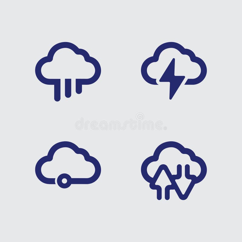 Modern Minimalist Cloud Symbol Illustration Logo Design for Internet ...