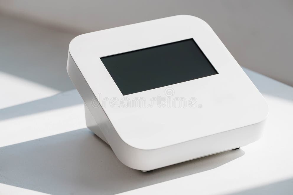 Modern Minimalist Compact Payment Terminal with Sleek White Design and ...