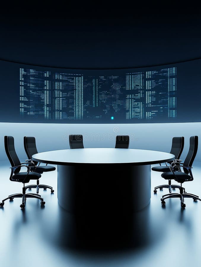 Sleek Modern Conference Room with Data Wall a Modern Minimalist ...