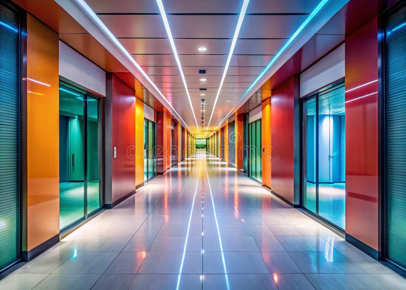 Modern Minimalist Corridor Design a Stunning Empty Hallway with Bright ...