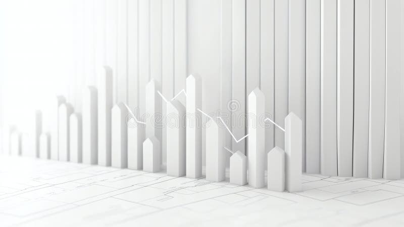 Minimalist White 3D Bar Graph with Business Analytics Stock ...