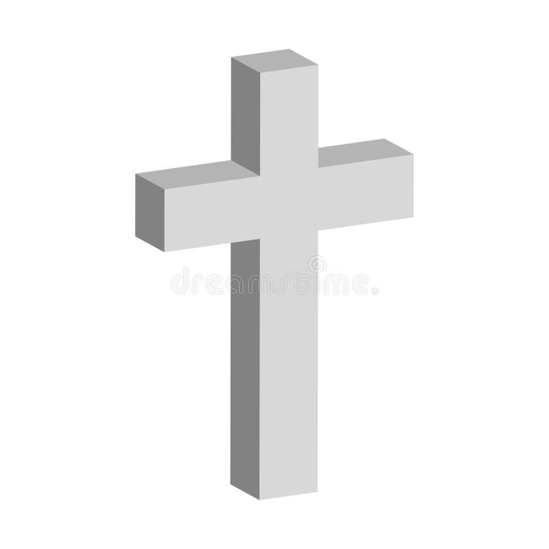 Modern Minimalist 3D Grey Cross Symbol, Abstract Religious Design Cross ...