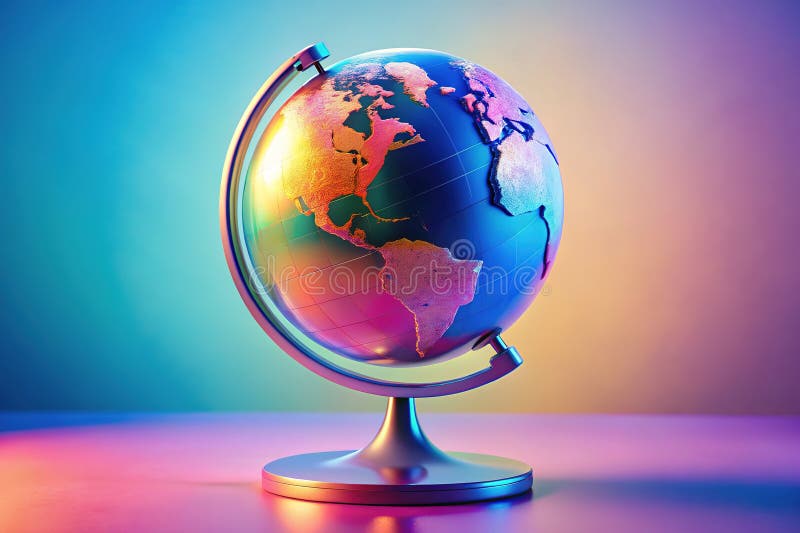 Modern Minimalist 3D Rendered Globe Stand Mockup a Dramatic Dark ...