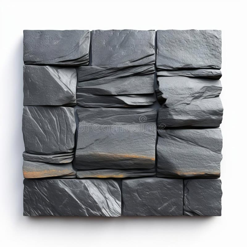 Modern Minimalist 3d Slate Tile Composition on White Background Stock ...