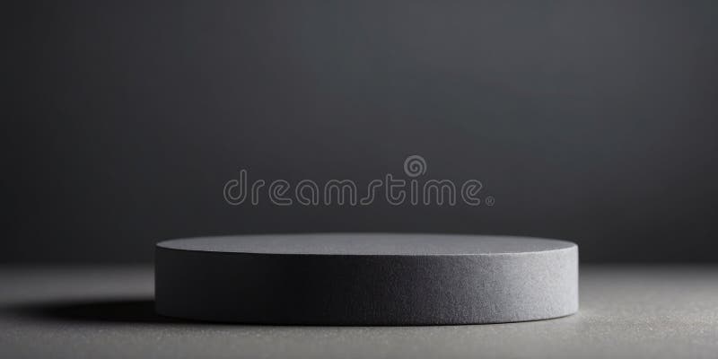 Modern Minimalist Dark Grey Podium with Soft Shadows on Clean ...