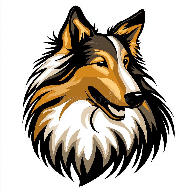 Rough Collie Dog Logo Vector Design Graphic for Digital and Print Media ...