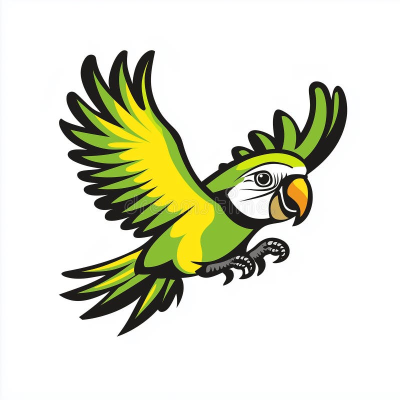 Parrot in Flight Logo Vector Design Graphic for Digital and Print Media ...