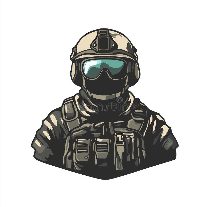 Soldier Army Logo Vector Icon Design Graphic for Digital and Print ...