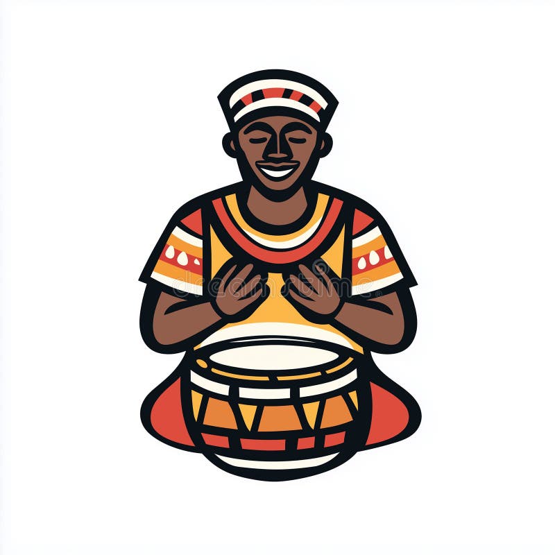 Bongo Player Music Logo Vector Icon Design Graphic for Digital and ...