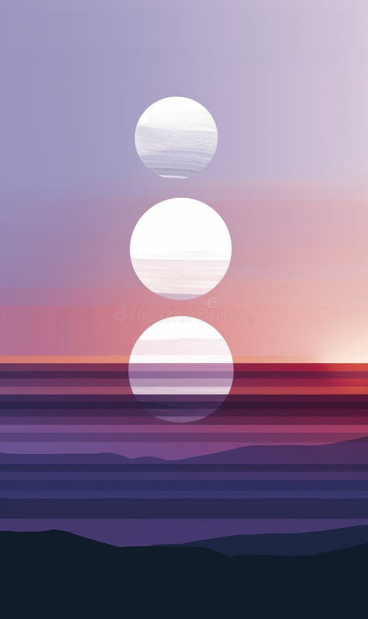 Minimalist Design Featuring Three White Circles on a Gradient ...