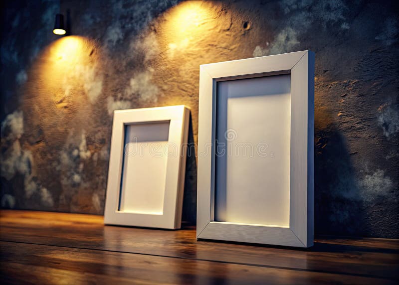 Modern Minimalist Design Studio Empty White Frames Accentuated by a ...