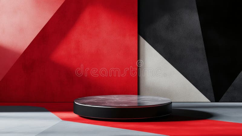 Modern Minimalist Display Area with Bold Geometric Patterns Stock Photo ...