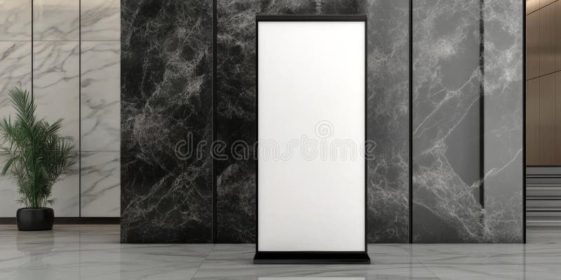 Modern Minimalist Display Area Featuring Blank Panel Against Elegant ...