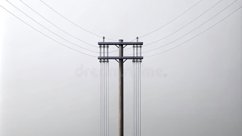 Modern Minimalist Electric Pole with Transparent Background â ...