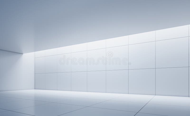 Modern Minimalist Empty Room with Tiled Walls and Floors. 3D Rendering ...