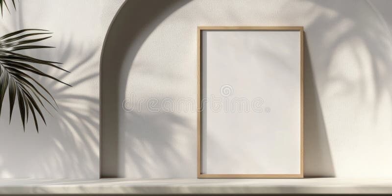 Modern Minimalist Empty White Poster with Thin Light Frame for Interior ...