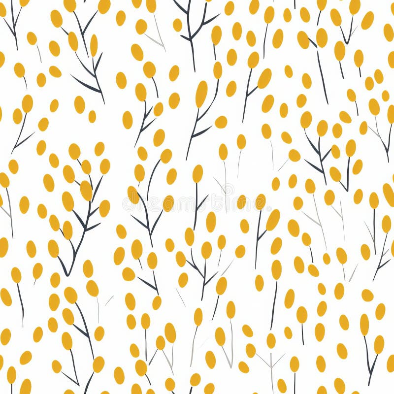 Modern Minimalist Endless Pattern with White Mustard Background Stock ...