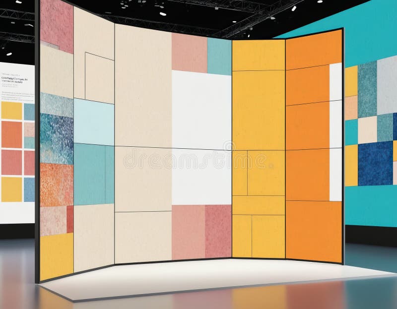 Modern Minimalist Exhibition Panels with Colorful Geometric Patterns ...