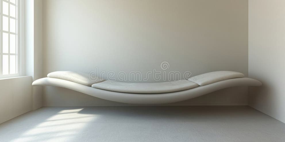 Modern Minimalist Floating Sofa Design in Bright Interior with Natural ...