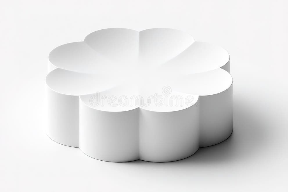 Modern Minimalist Flower-shaped Table Made from Smooth White Material ...
