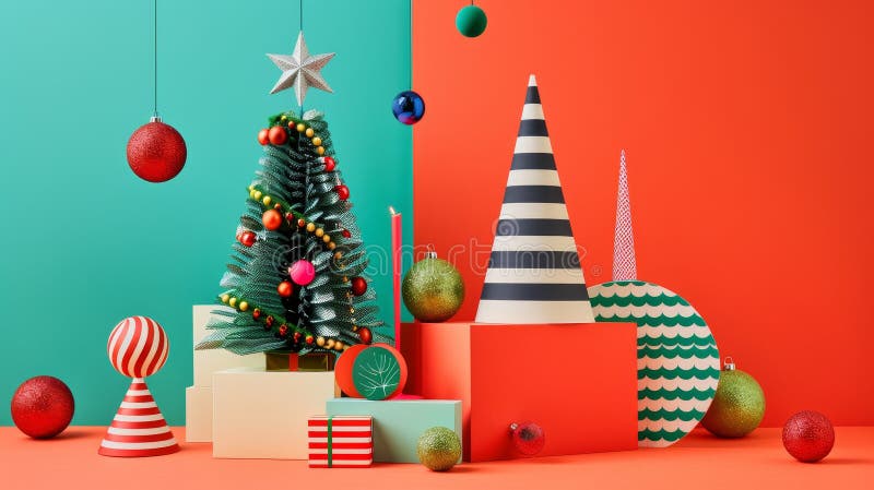 Modern Minimalist Funky Christmas Design Featuring Playful Patterns and ...