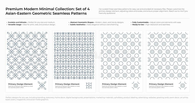 Modern, Minimalist and Geometric Seamless Pattern Set. Arabic, Persian ... Modern, Minimalist and Geometric Seamless Pattern Set. Arabic, Persian ...