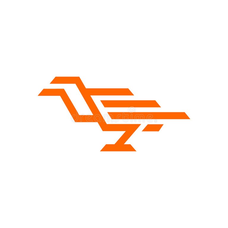 Modern Minimalist Geometric Tech Crow Bird Vector Icon Stock Vector ...