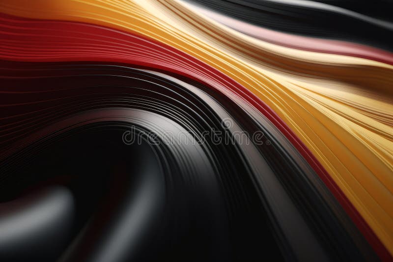 Modern Minimalist German Flag Waves in 3D Render Stock Illustration ...